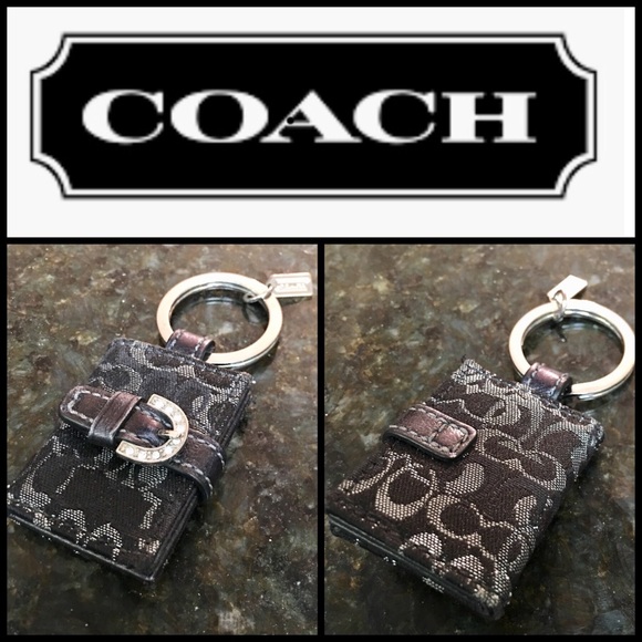 Coach | Accessories | Coach Black Signature Mini Photo Keychain | Poshmark